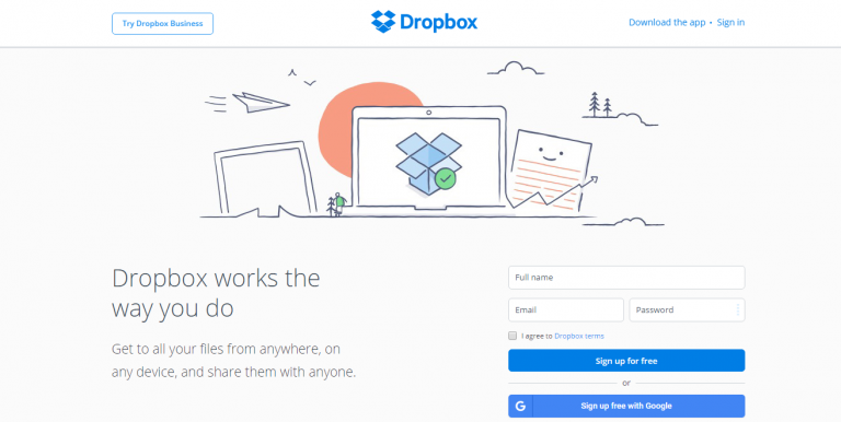 Dropbox CTA Example | VerveLogic